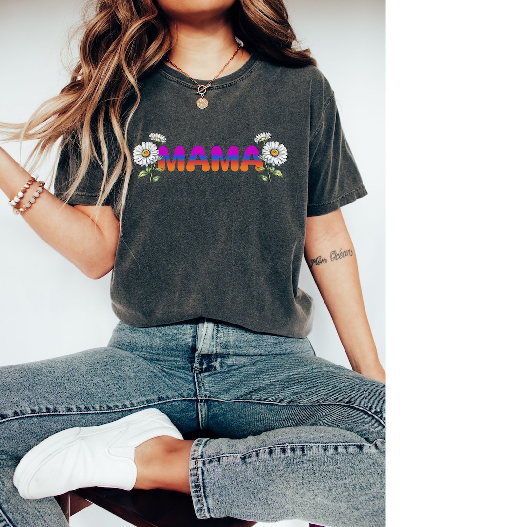 Mama Birth Flower Tshirt, Custom Birth Flower, Gift for Mama Wife ...