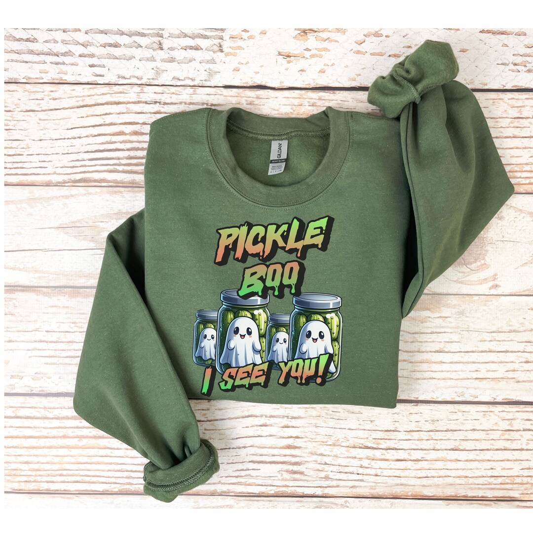 Pickle Ghost Boo Sweatshirt, Pickle Lovers, Funny Pickle Shirt ...