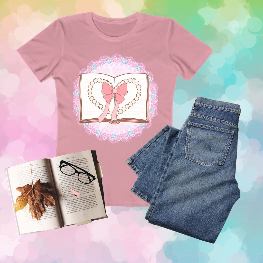 Coquette Shirt, Coquette Book Lovers T-shirt, Literature Shirt Pink Bow ...