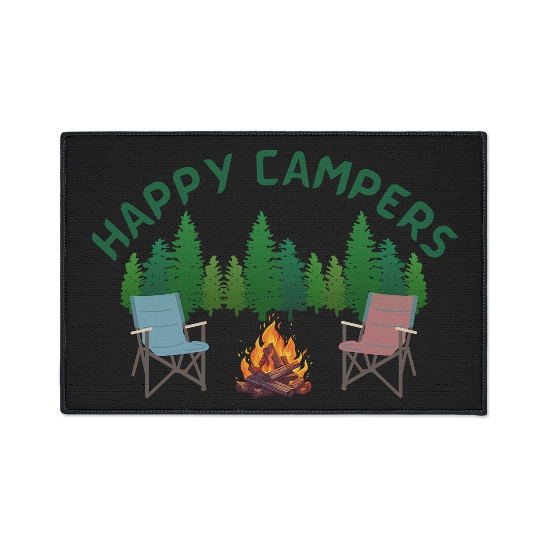 Campground Camp Happy Campers Doormat, Indoor or Outdoor Doormat or Rug ...