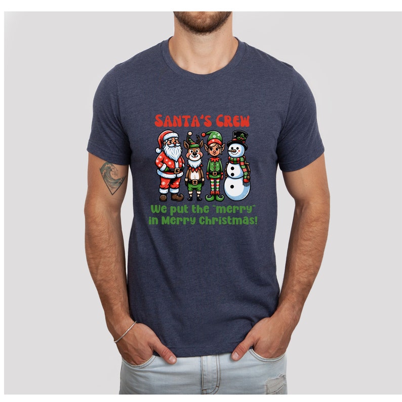 Santa Crew Christmas Mens Shirt, Matching Family Shirts, Christmas ...
