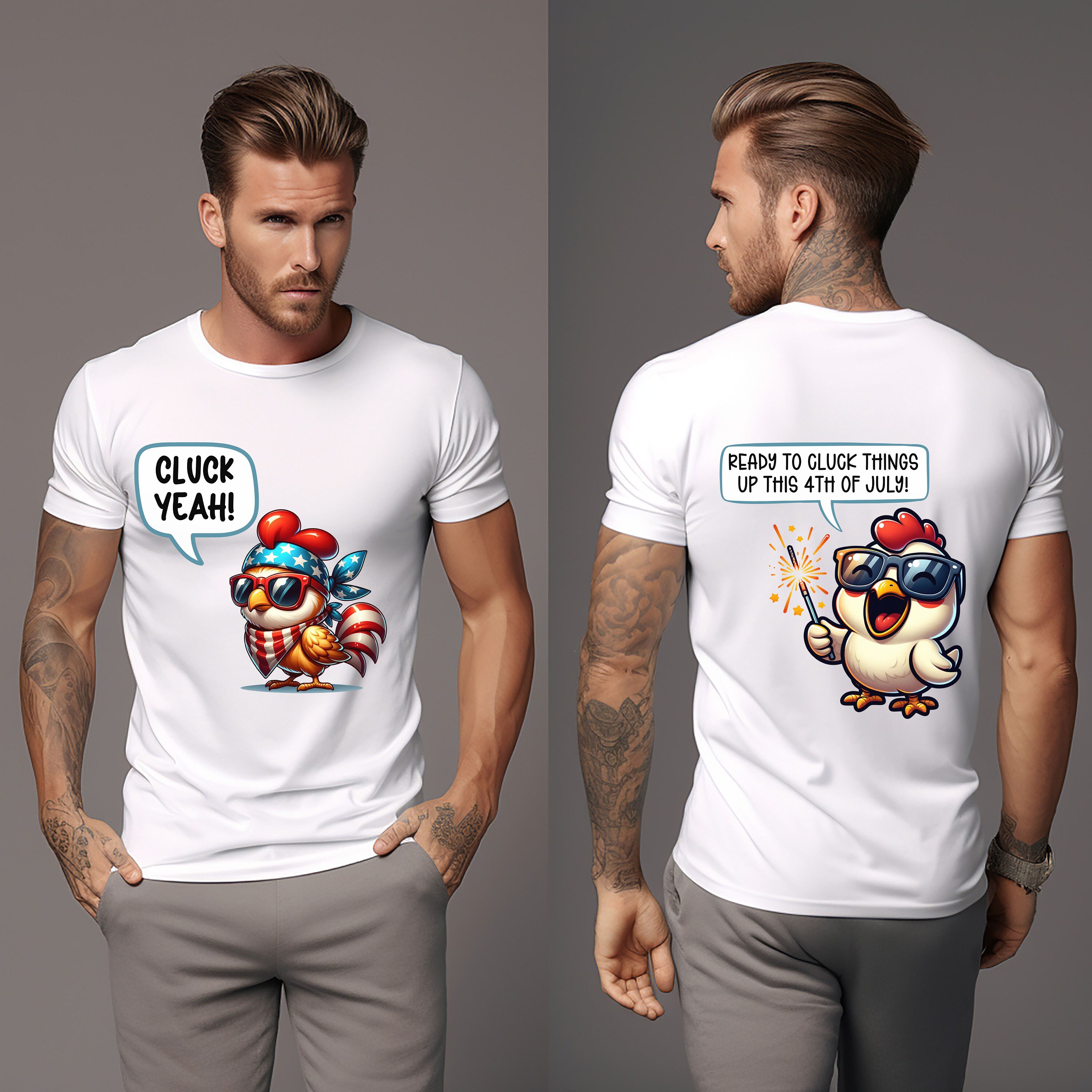 Funny Chicken Shirt, Farm Chicken Gift, Funny 4th of July Men, Dad ...