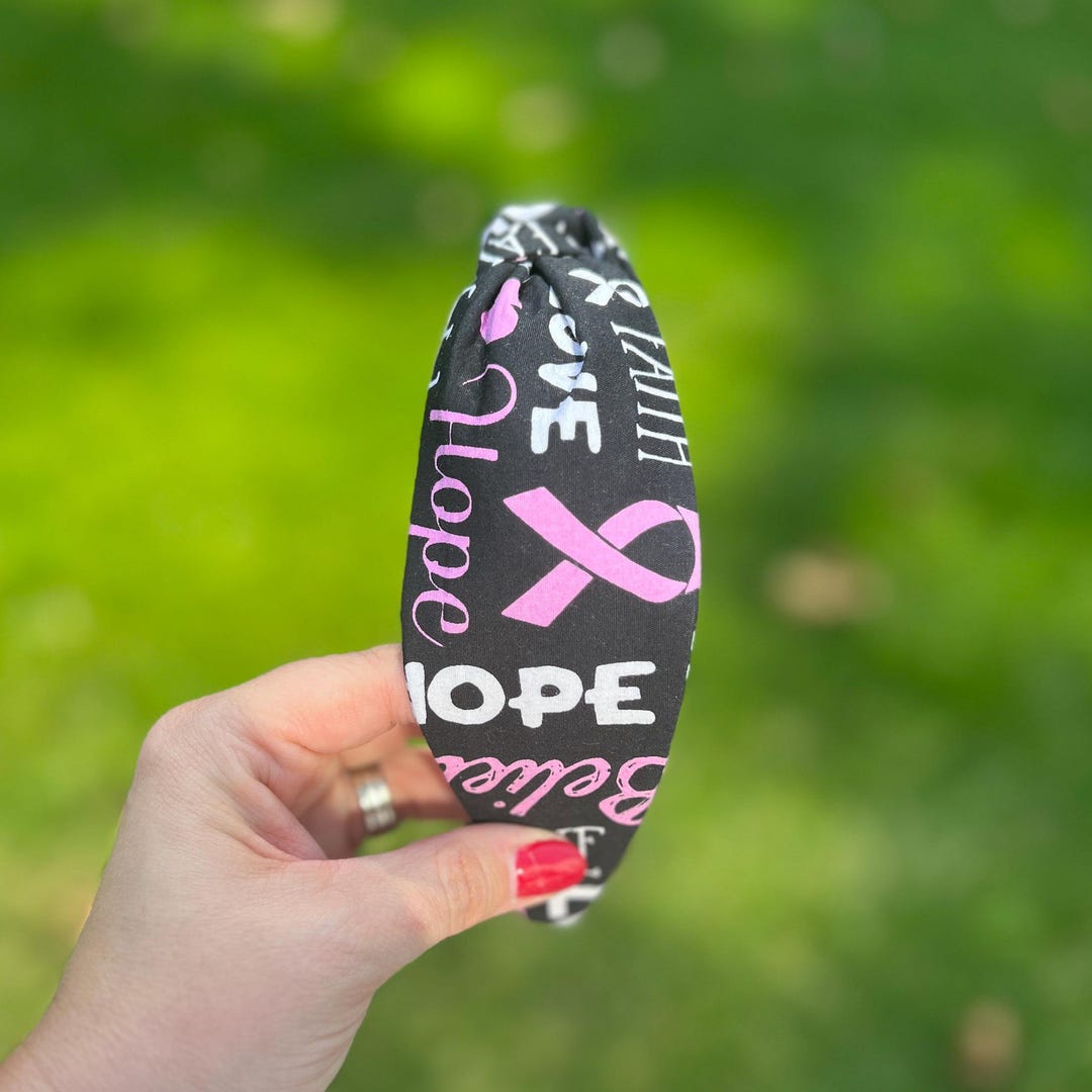 Breast Cancer Topknot Headband, Breast Cancer Awareness, Breast Cancer ...