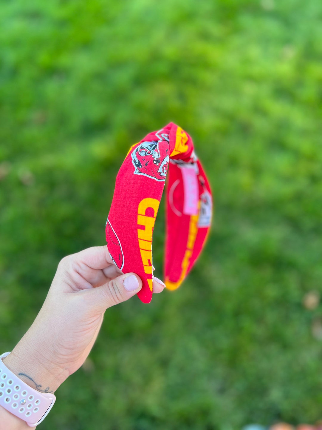 Red Kansas City Chiefs Football Headband for Women and Girls, 2024 ...