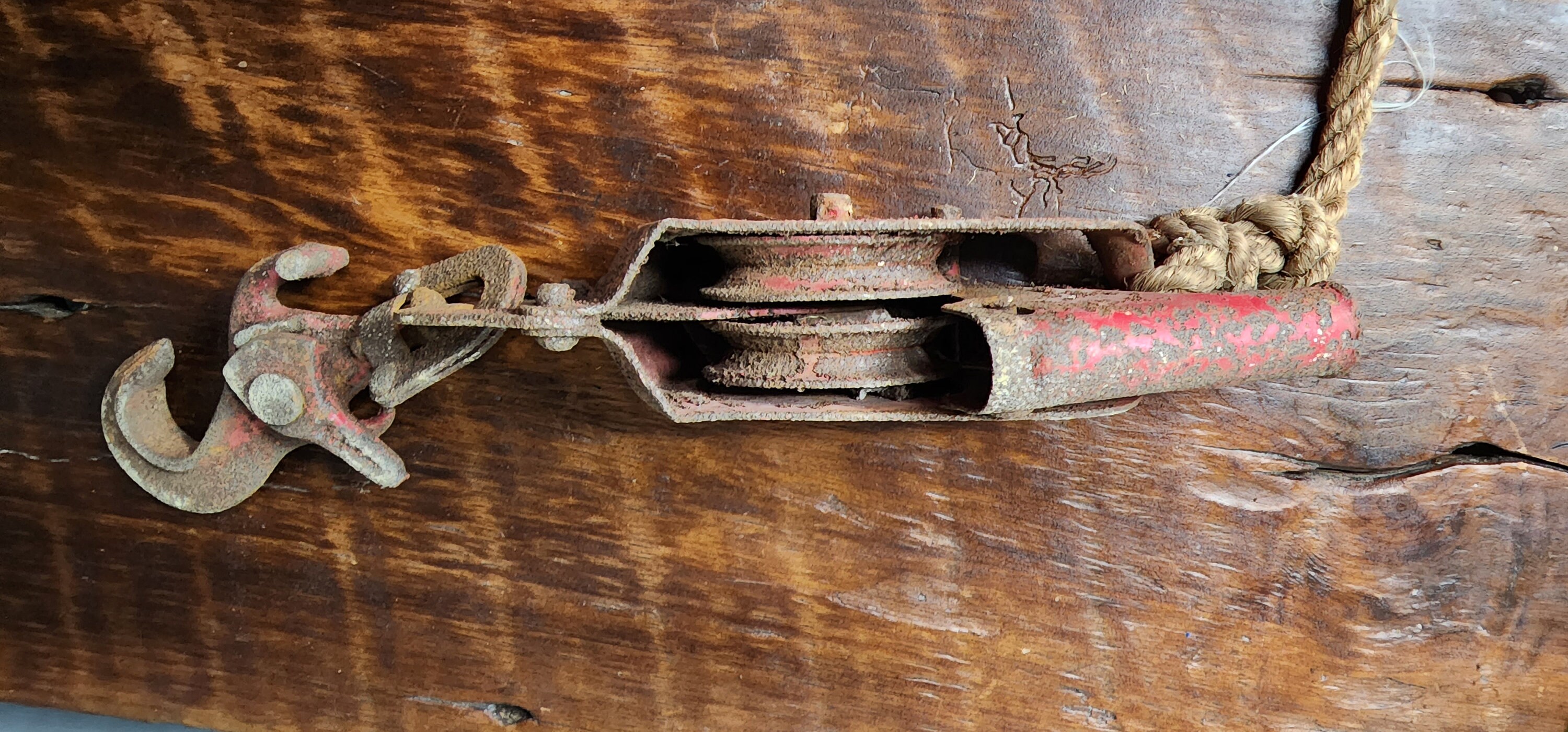 Vintage Farm Primitive Tool, Old Block and Tackle Pulley Hoist - Etsy