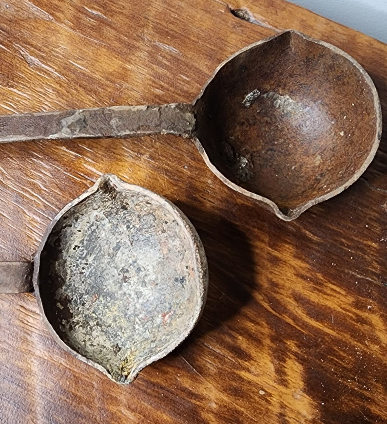 Vintage Cast Iron Double Spout Smelting Ladle Spoons - Etsy