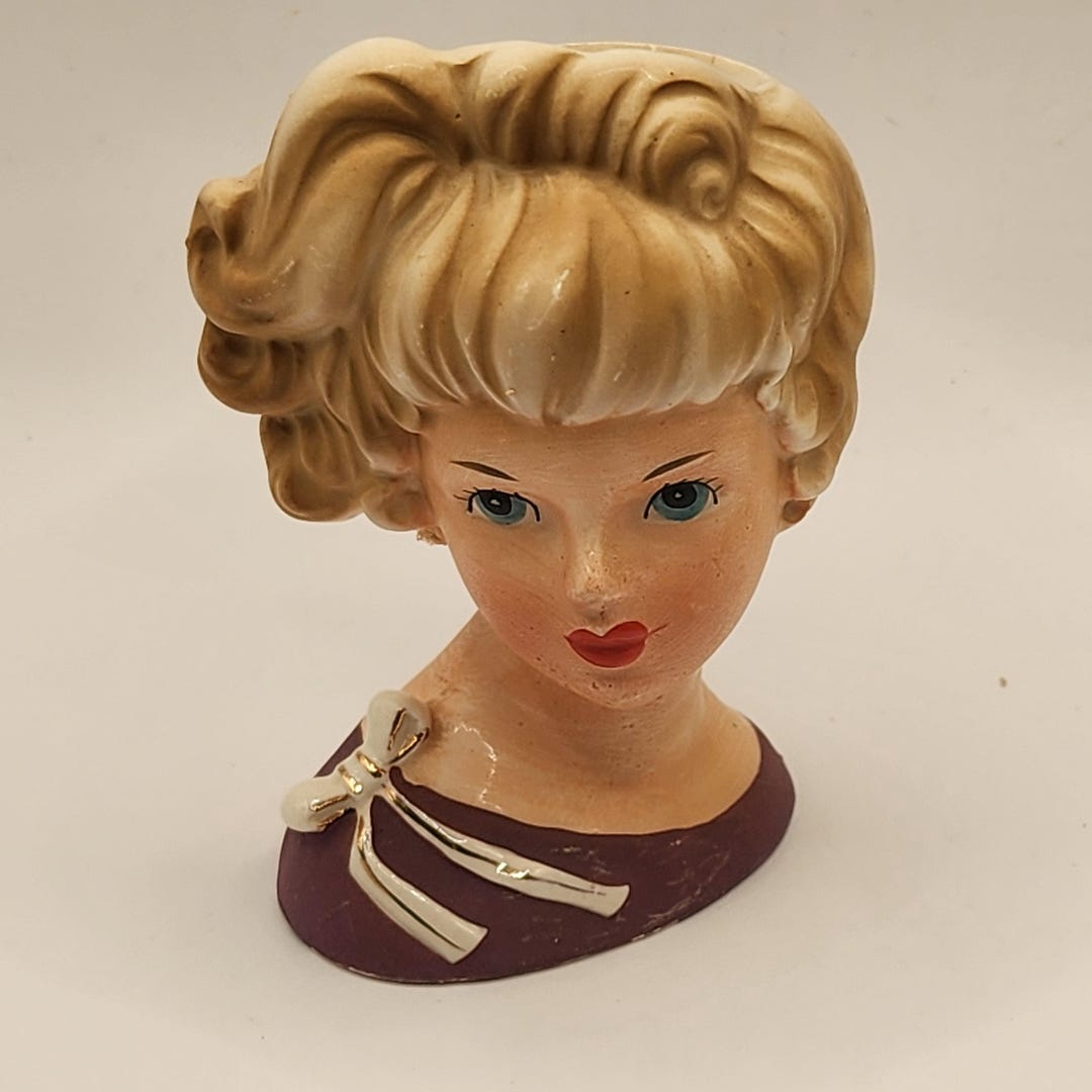 Vintage Lady Head Vase, Relpo, 1942 Japan, Mid Century, RARE - Etsy