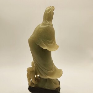 Antique Jade Figurine Asian Statue Mounted on Wooden Base - Etsy