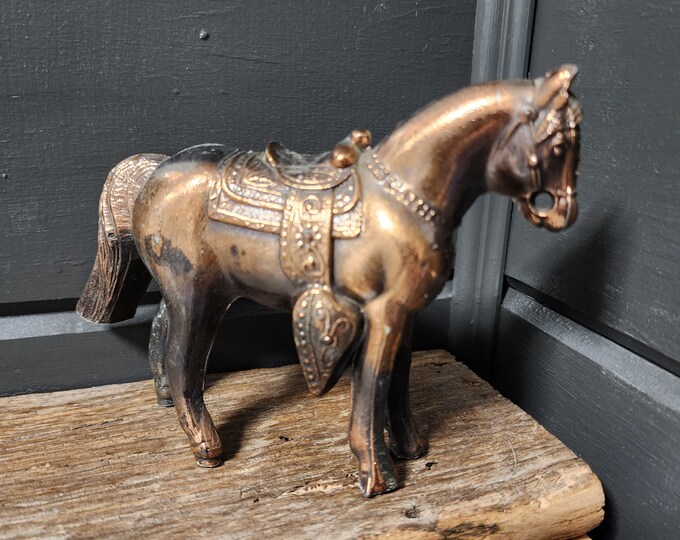 Vintage 1950s Carnival Prize Copper Horse Figurine - Etsy