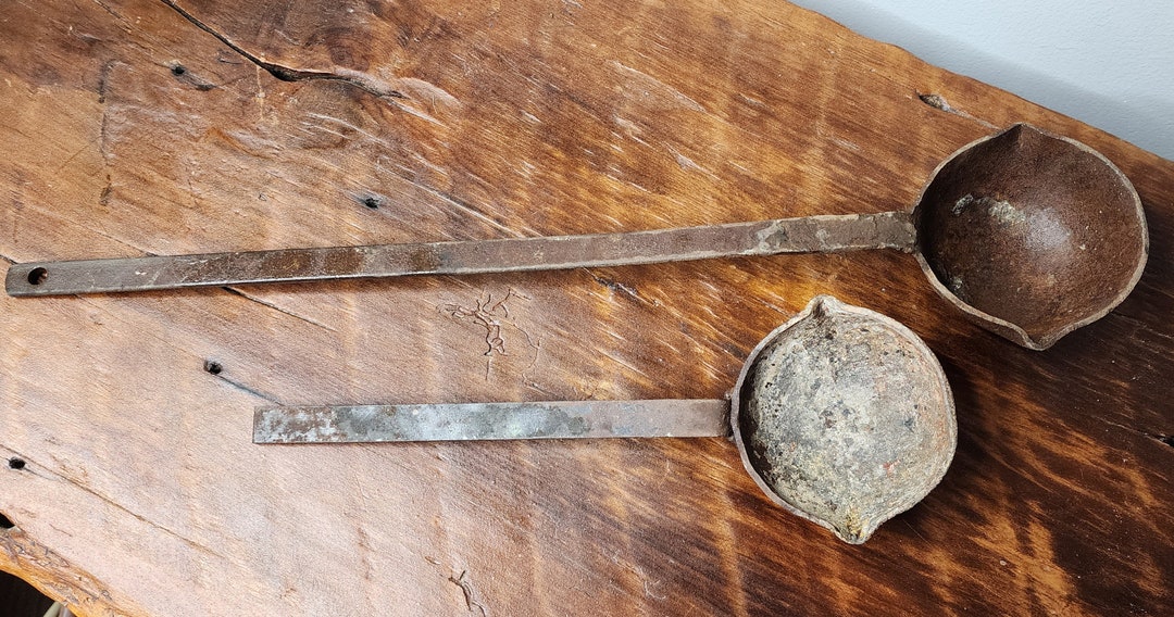 Vintage Cast Iron Double Spout Smelting Ladle Spoons - Etsy
