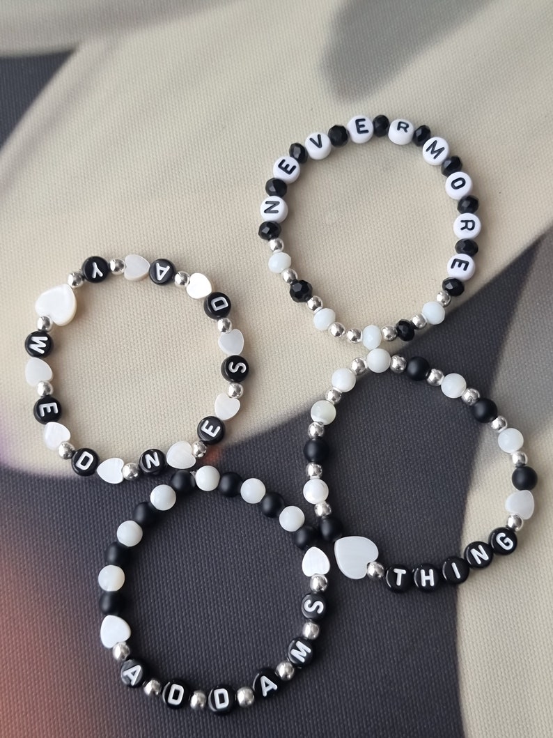 Wednesday Addams Bracelet, Personalized ,wednesday Theme, Custom Made ...