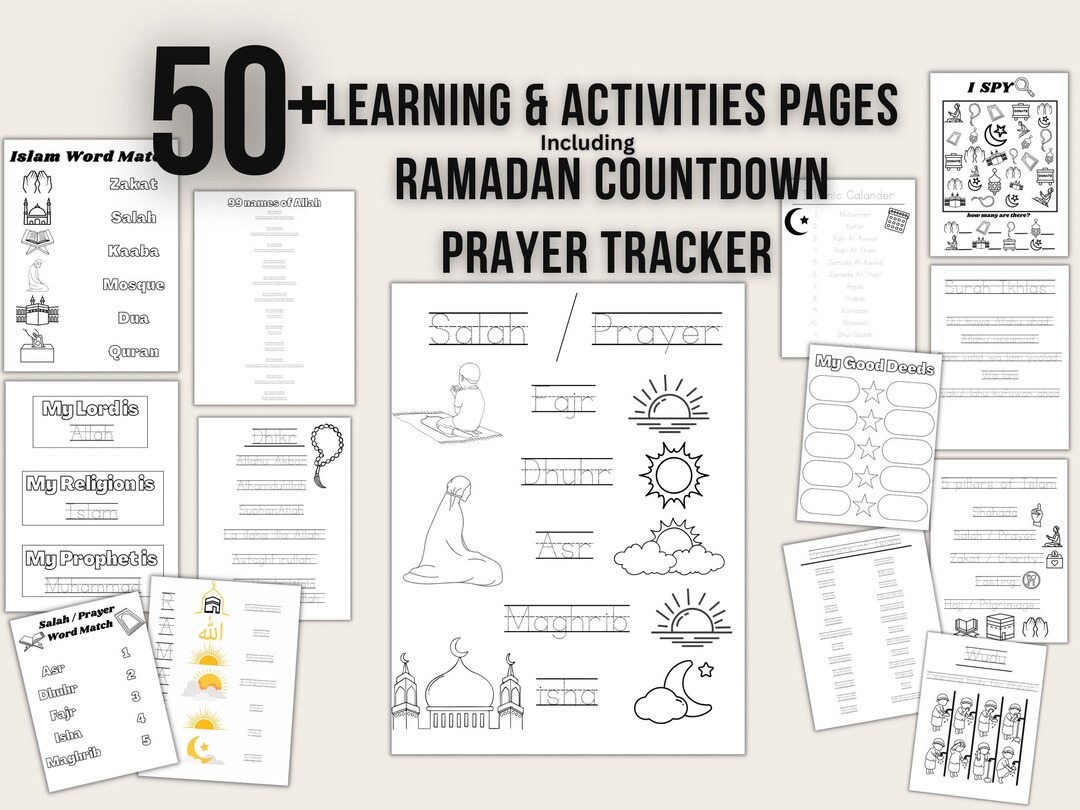 50 Islamic Children Colouring & Learning Activity Pages Ramadan and ...