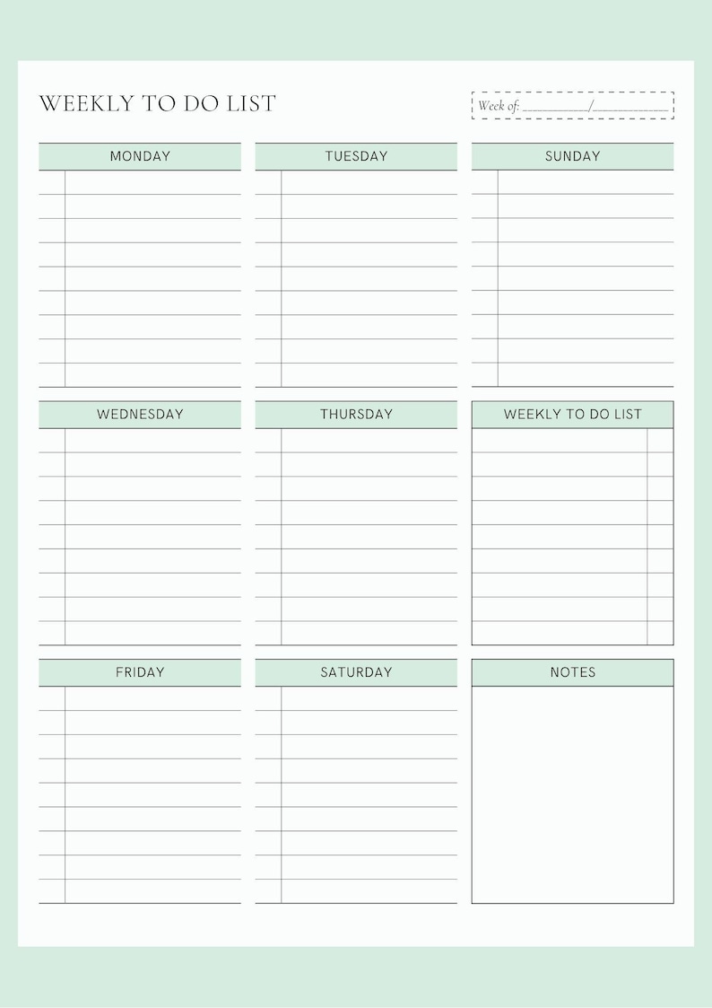 Minimalist Daily To-do List Template, Task Tracker (digital Download ...