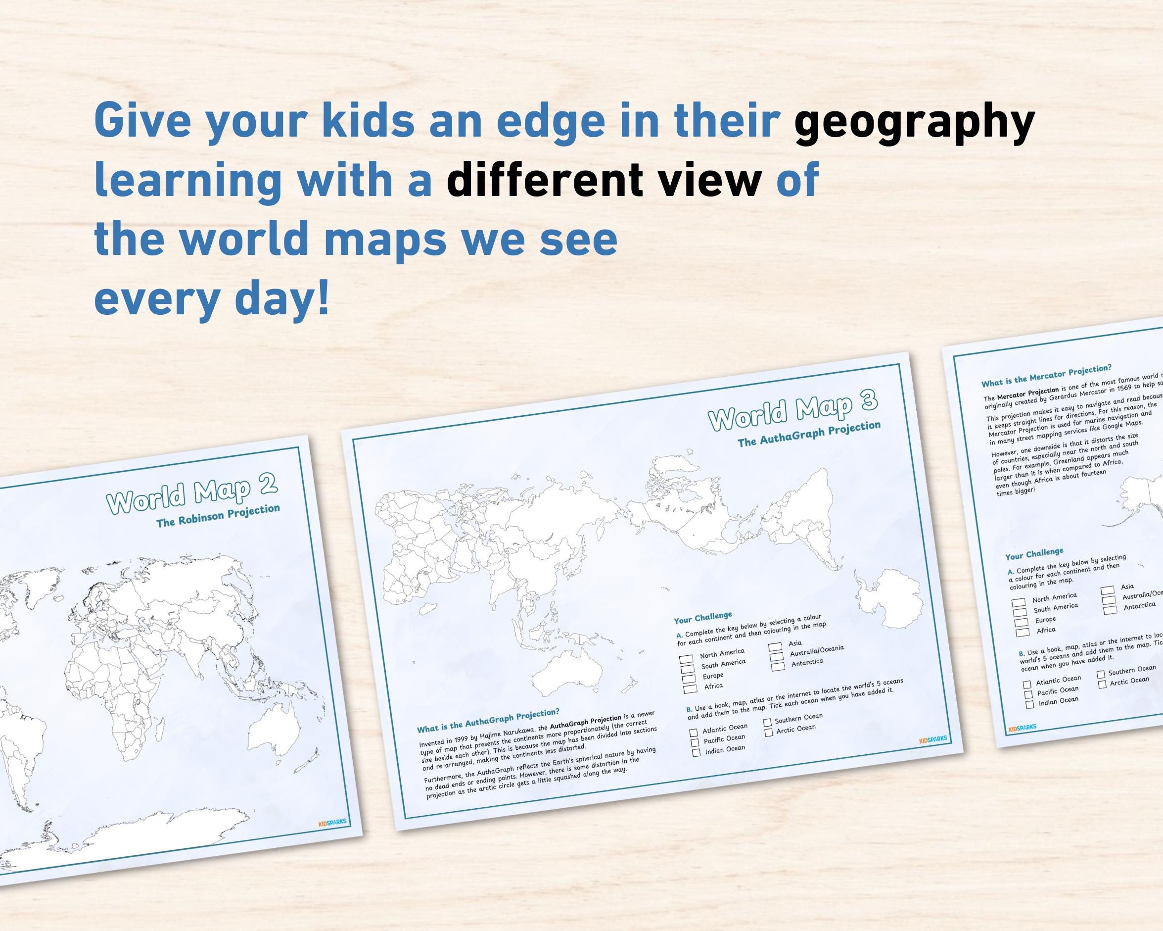 World Maps Printable Colouring Activity, Kids Geography, Map Learning ...