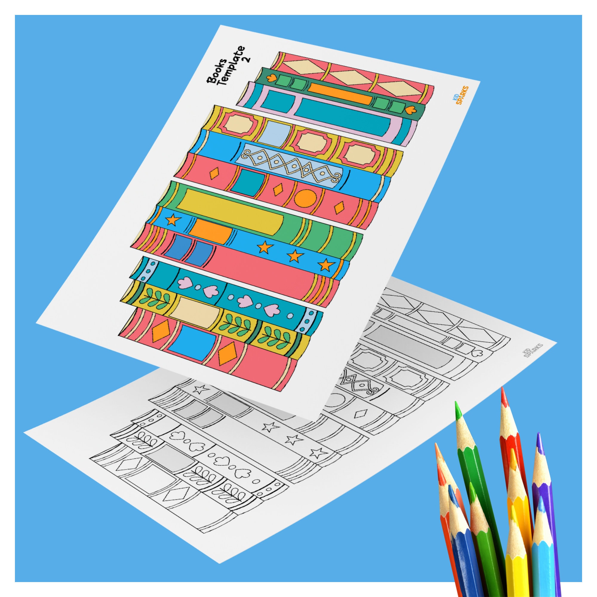 Foldable Book Review Activity Kids English Library Books Learning ...