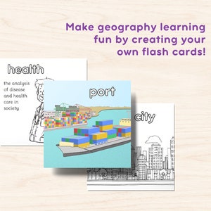 Human Geography Flash Cards Activity | Colouring Craft Educate About ...