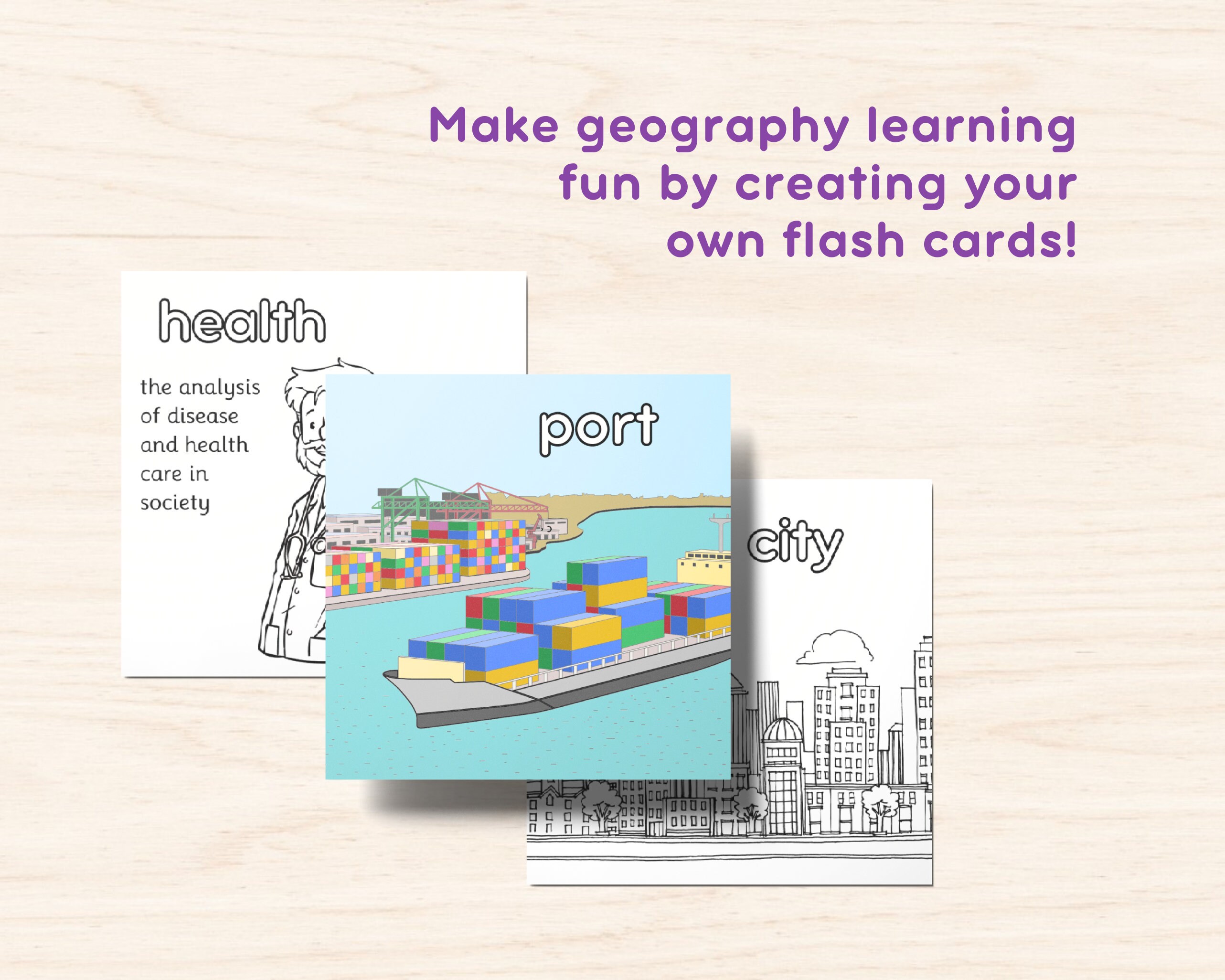 Human Geography Flash Cards Activity | Colouring Craft Educate About ...