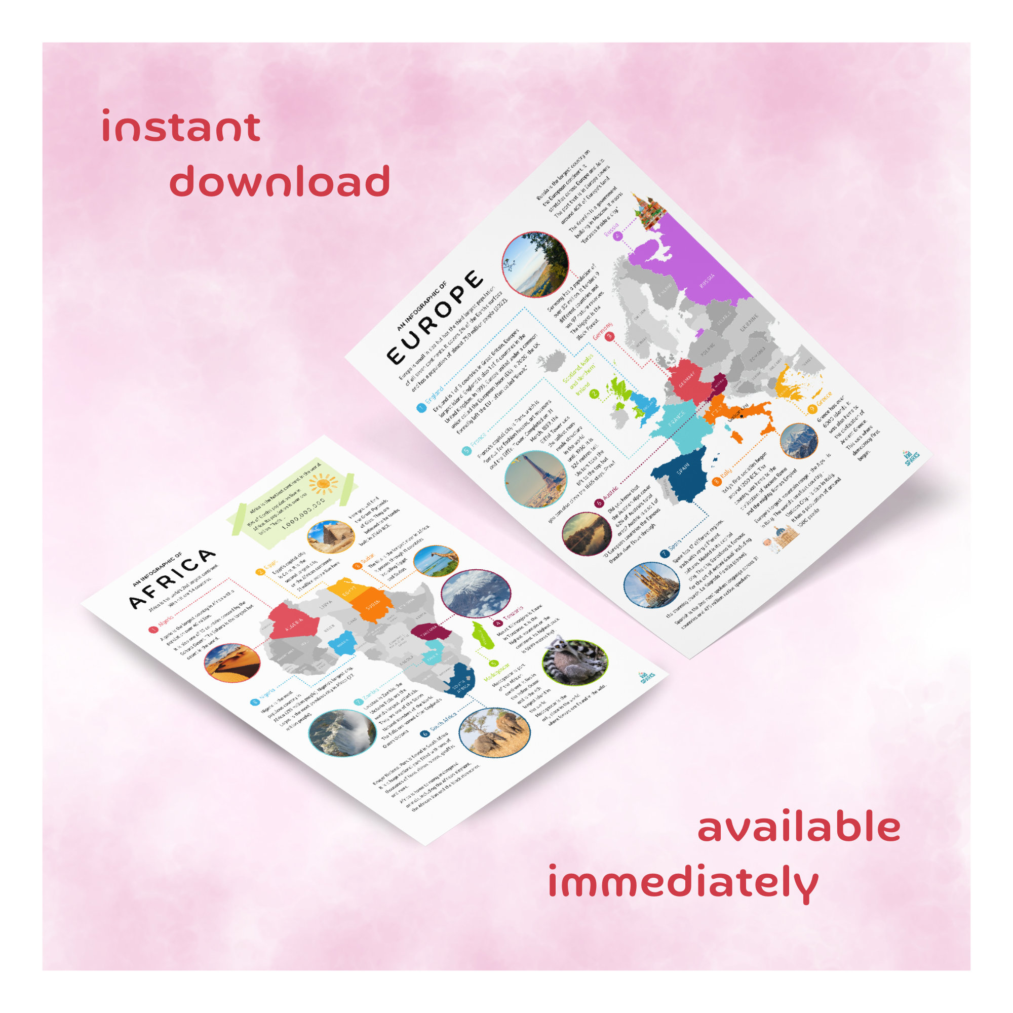 7 Continents Infographics | Geography Fact Files Learning Primary ...