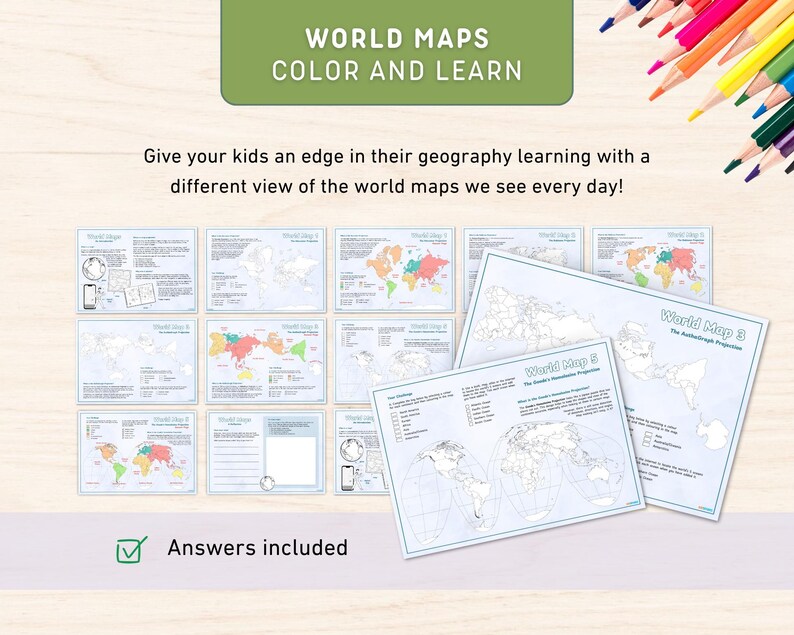 Continents and Oceans Learning BUNDLE, Infographics Foldable World Map ...