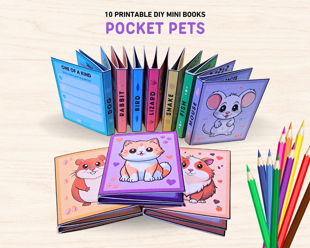 Printable Pocket Pet Mini Books for Kids | Craft Activity About Animals ...