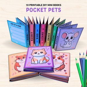 Printable Pocket Pet Mini Books for Kids | Craft Activity About Animals ...