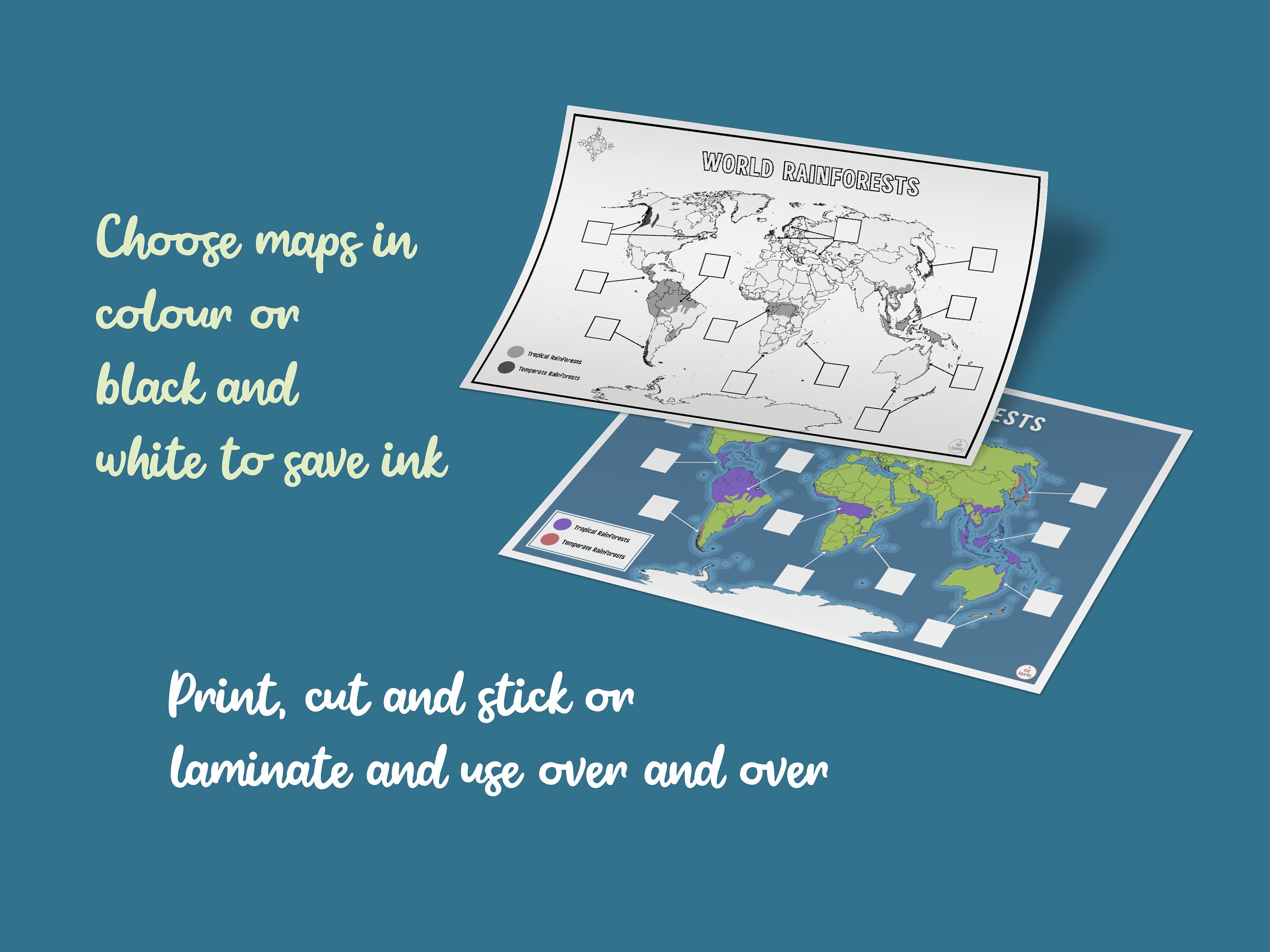 World Maps Activity Pack | Cut Paste Label Geography Learning Education ...