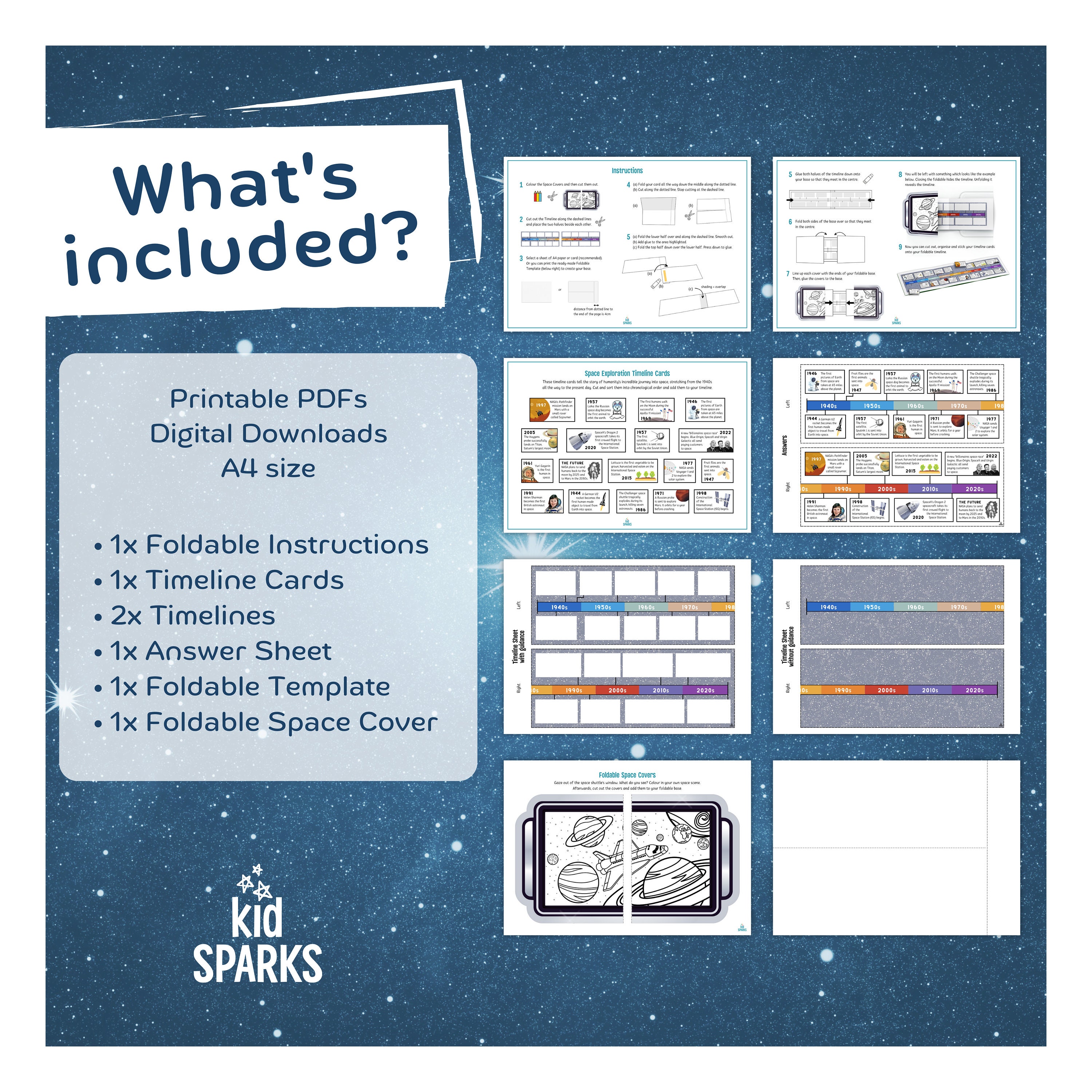 History of Space Exploration Foldable Timeline | Educate About Science ...