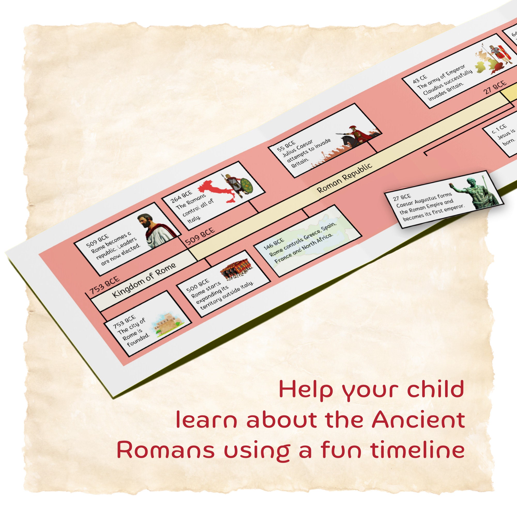 Ancient Rome Timeline Foldable | BCE CE | Educate About History ...