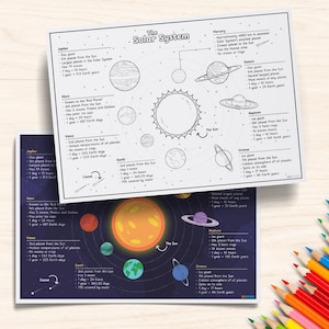 Solar System Printable Colouring Fact File, KS2 Science, Earth and ...