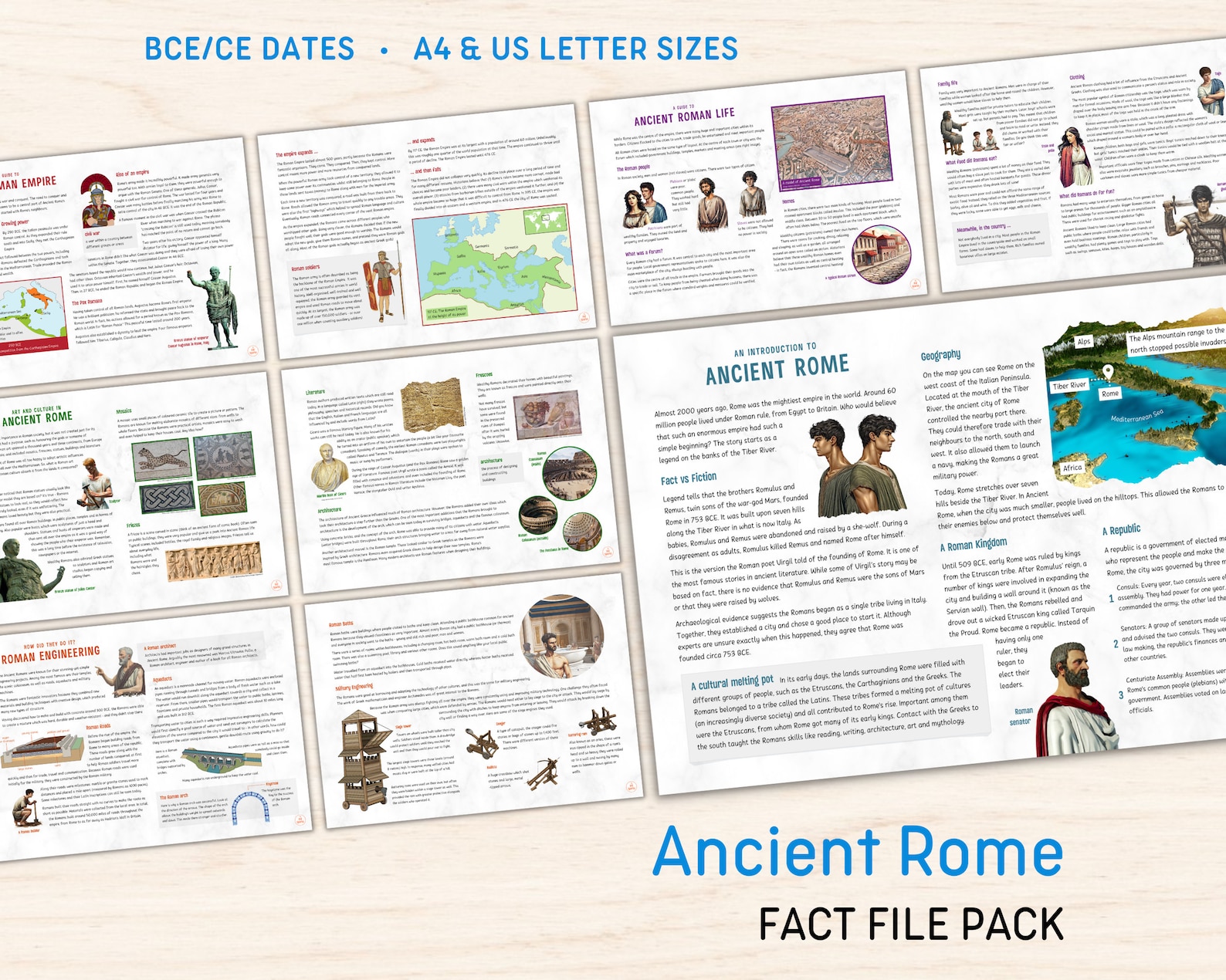 Ancient Rome Fact Files | BCE CE | Roman Empire History Learning ...