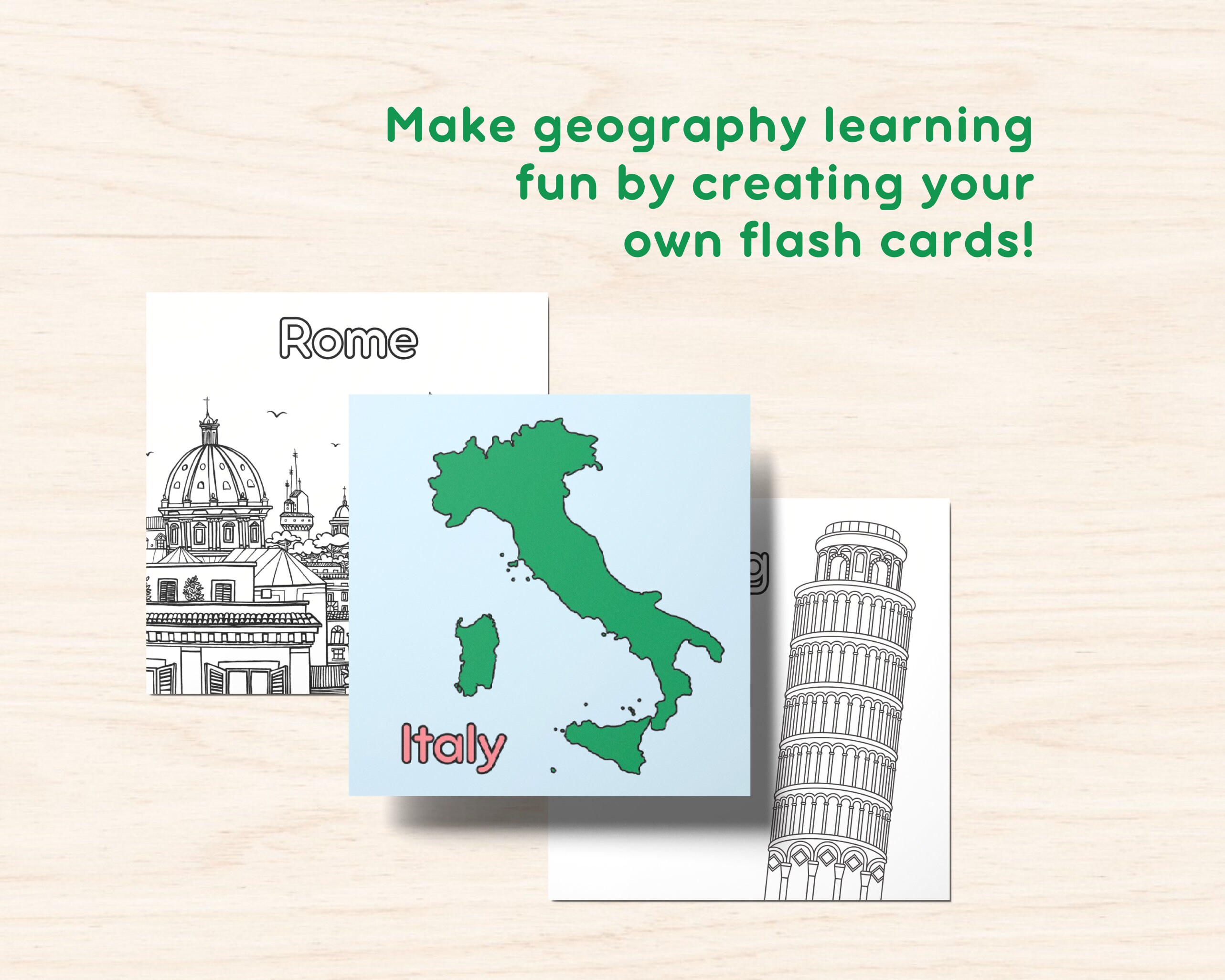 Visit Italy Flash Cards Activity | Colouring Activity Educate About ...