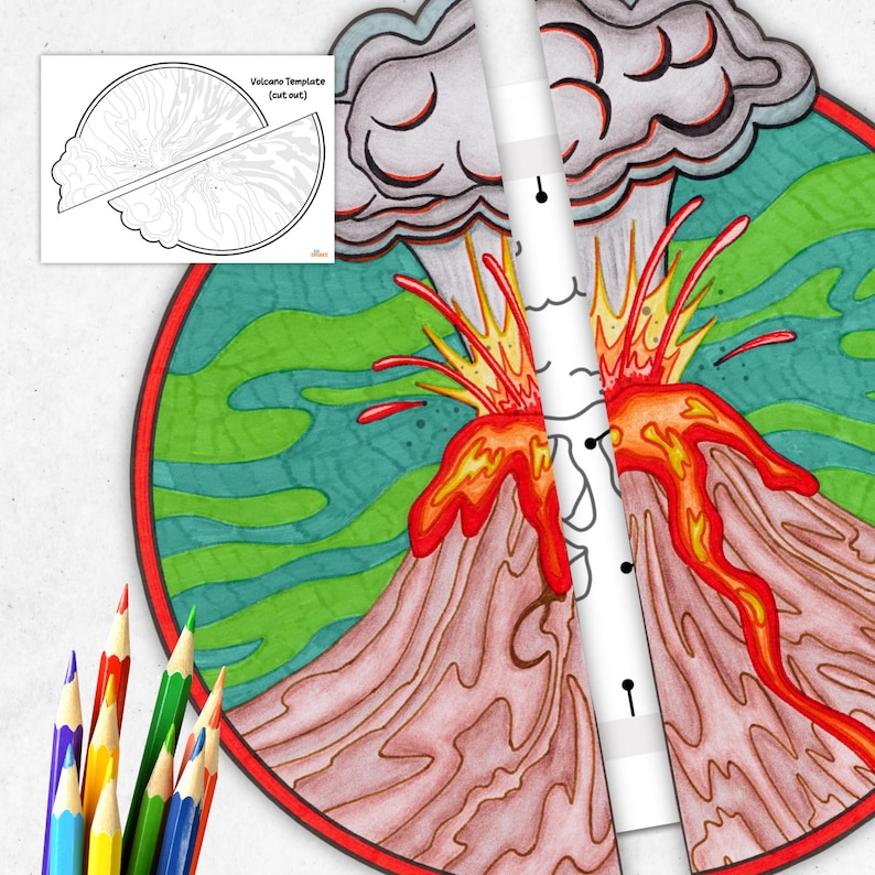 Volcano Foldable Activity | Earth Geography Science Learning Montessori ...