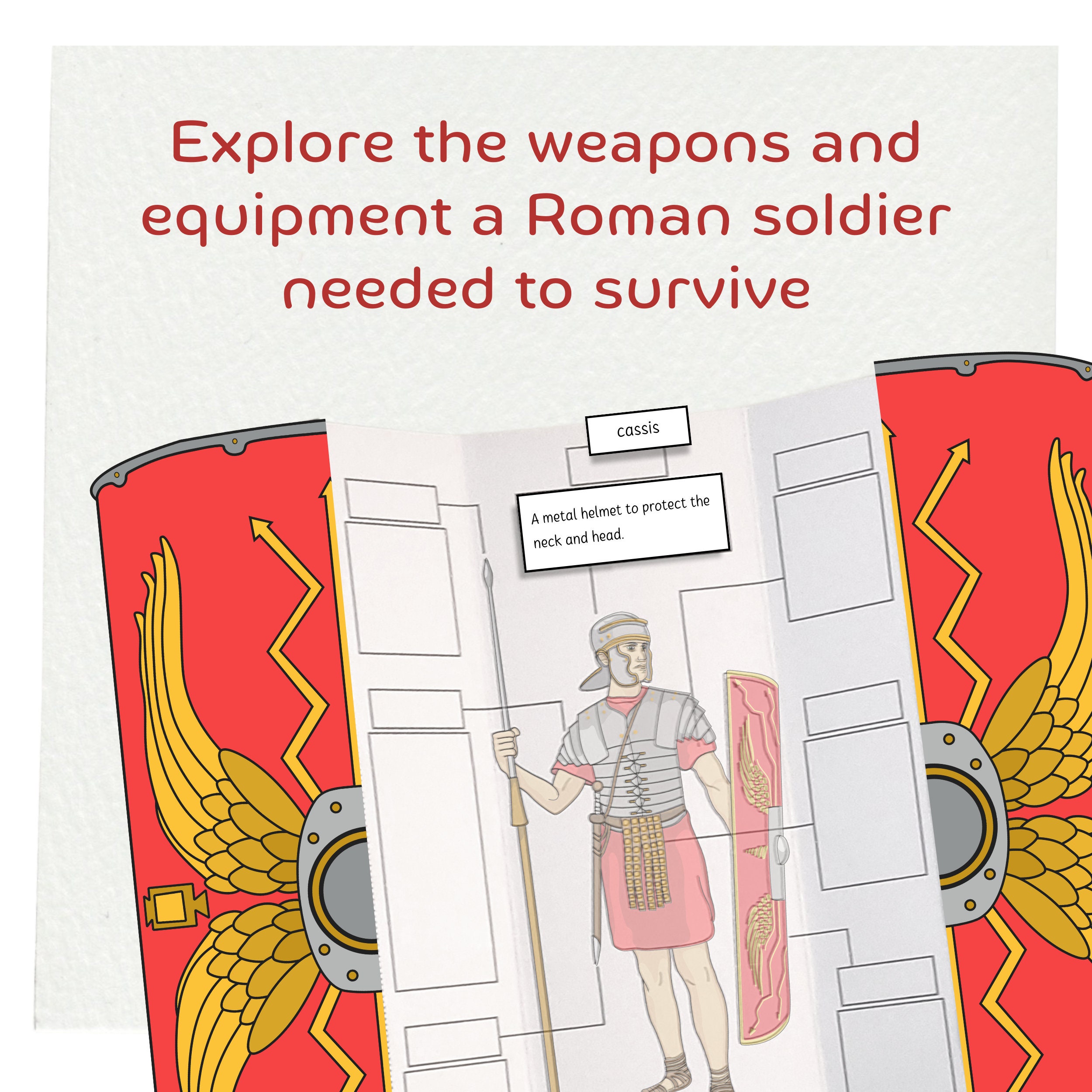 Roman Soldier Foldable Shield | Editable Ancient Rome History Learning ...