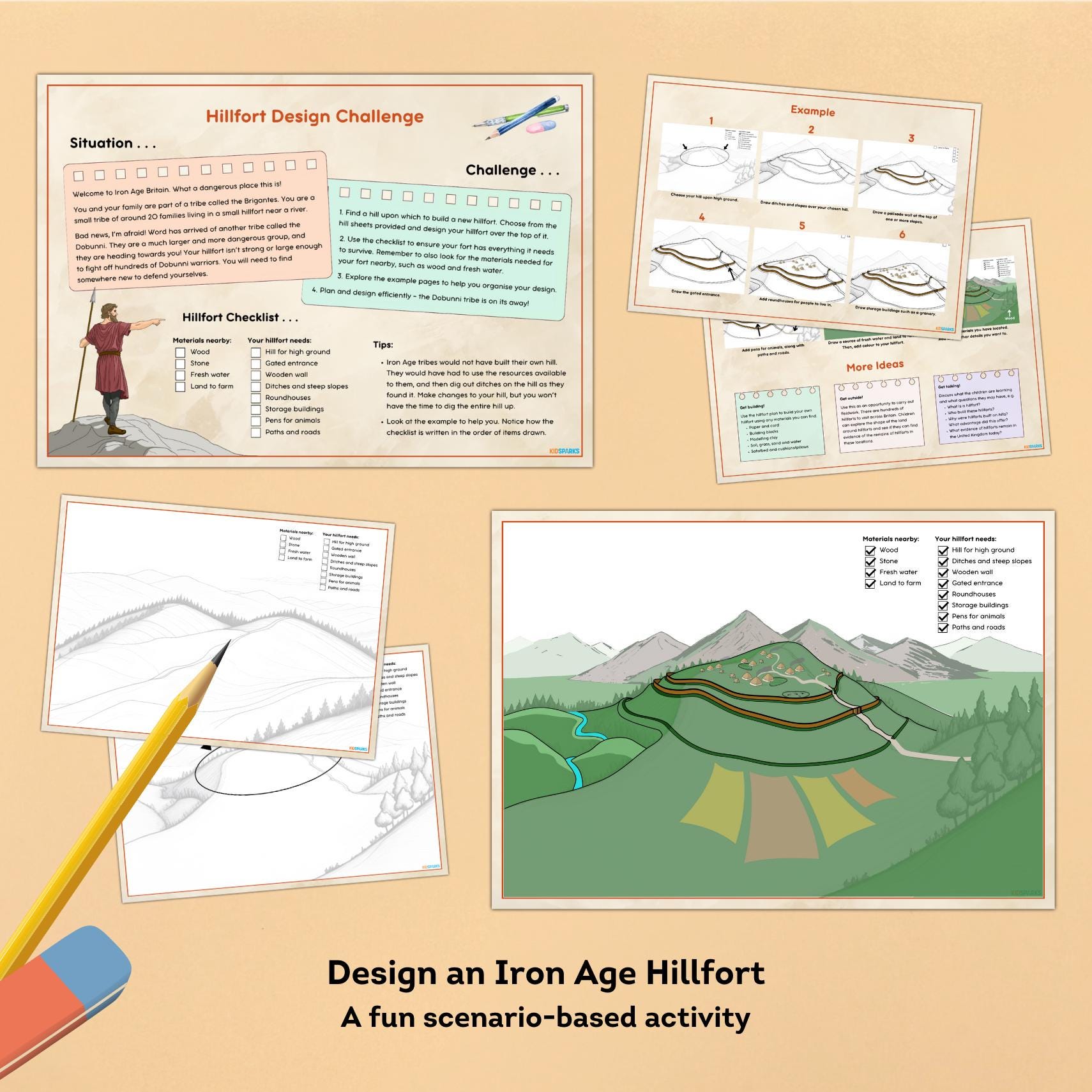 Stone, Bronze & Iron Age Activity Bundle – KS2 History Worksheets ...
