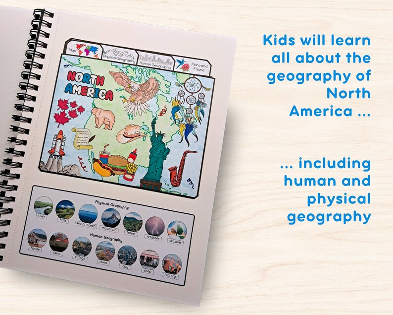 North America Pocket Activity | Geography Knowledge Kids Learning ...