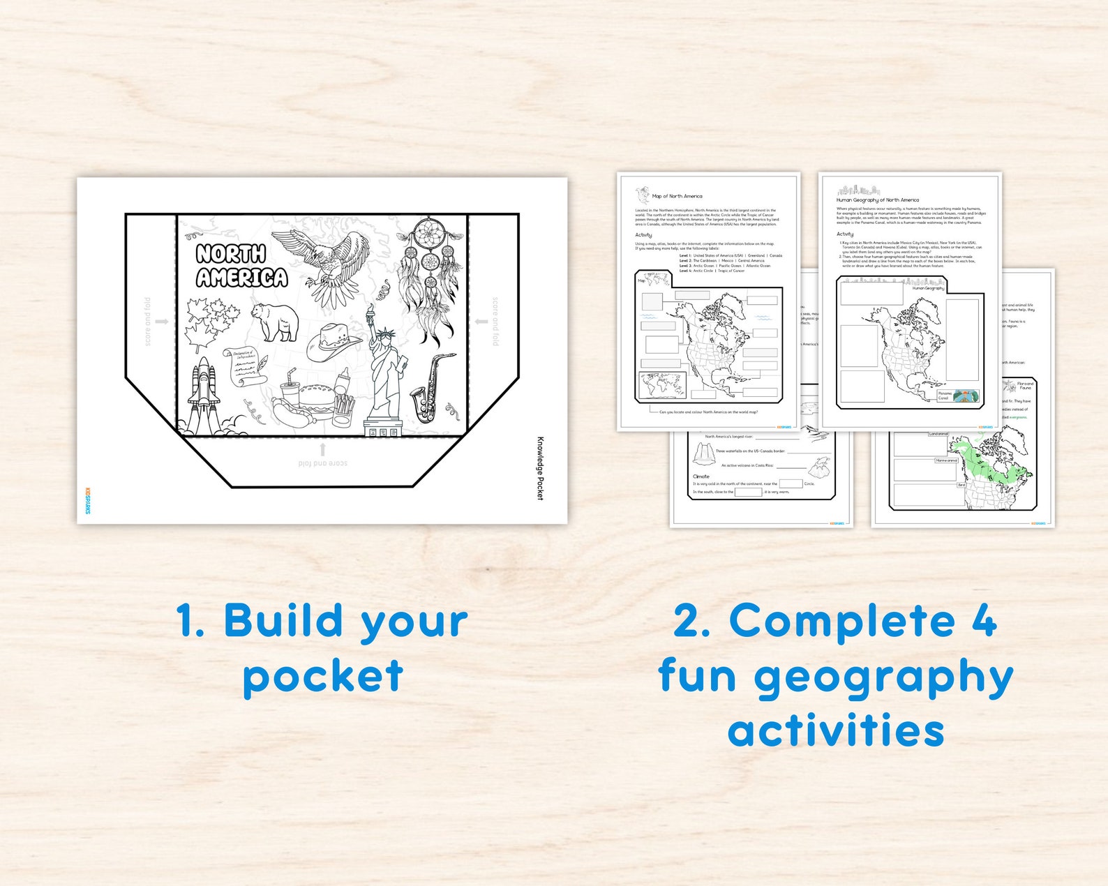 North America Pocket Activity | Geography Knowledge Kids Learning ...