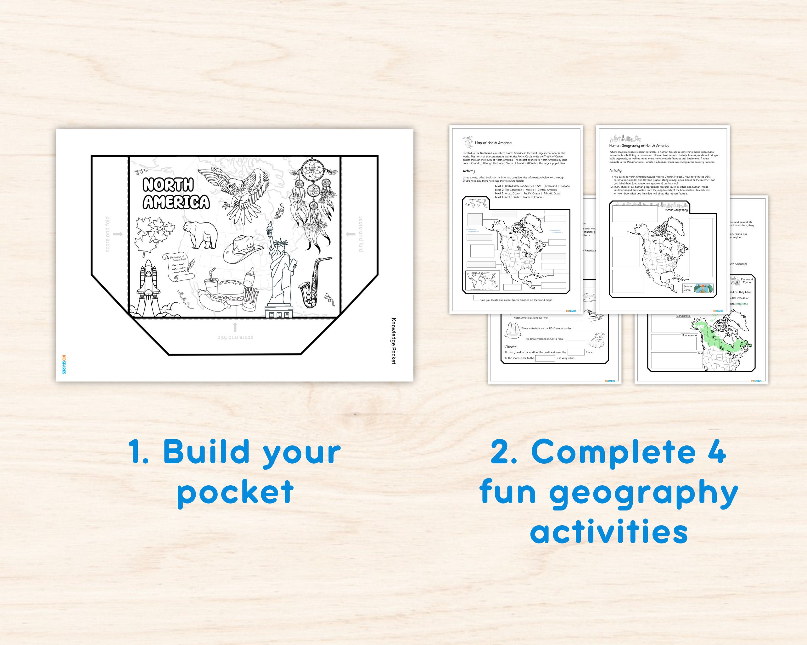 North America Pocket Activity | Geography Knowledge Kids Learning ...