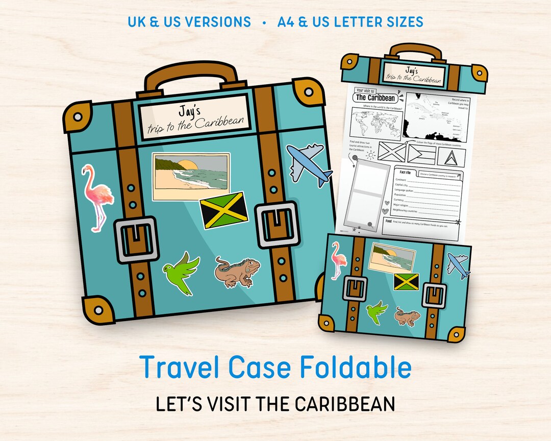 Caribbean Travel Case Foldable | Geography Creative Learning Kids ...
