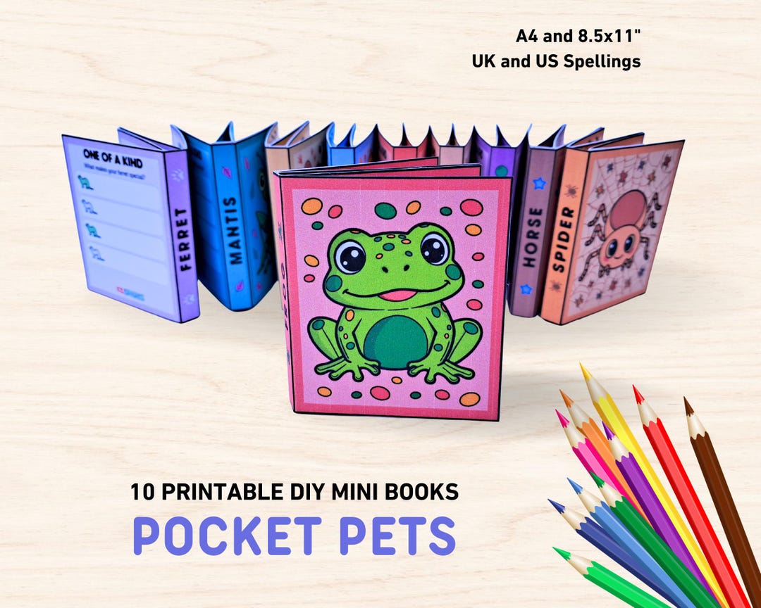 Printable Pocket Pet Mini Books for Kids | Craft Activity About Animals ...