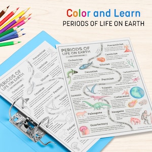 Printable Coloring Fact File, Periods of Life on Earth, Color and Learn ...