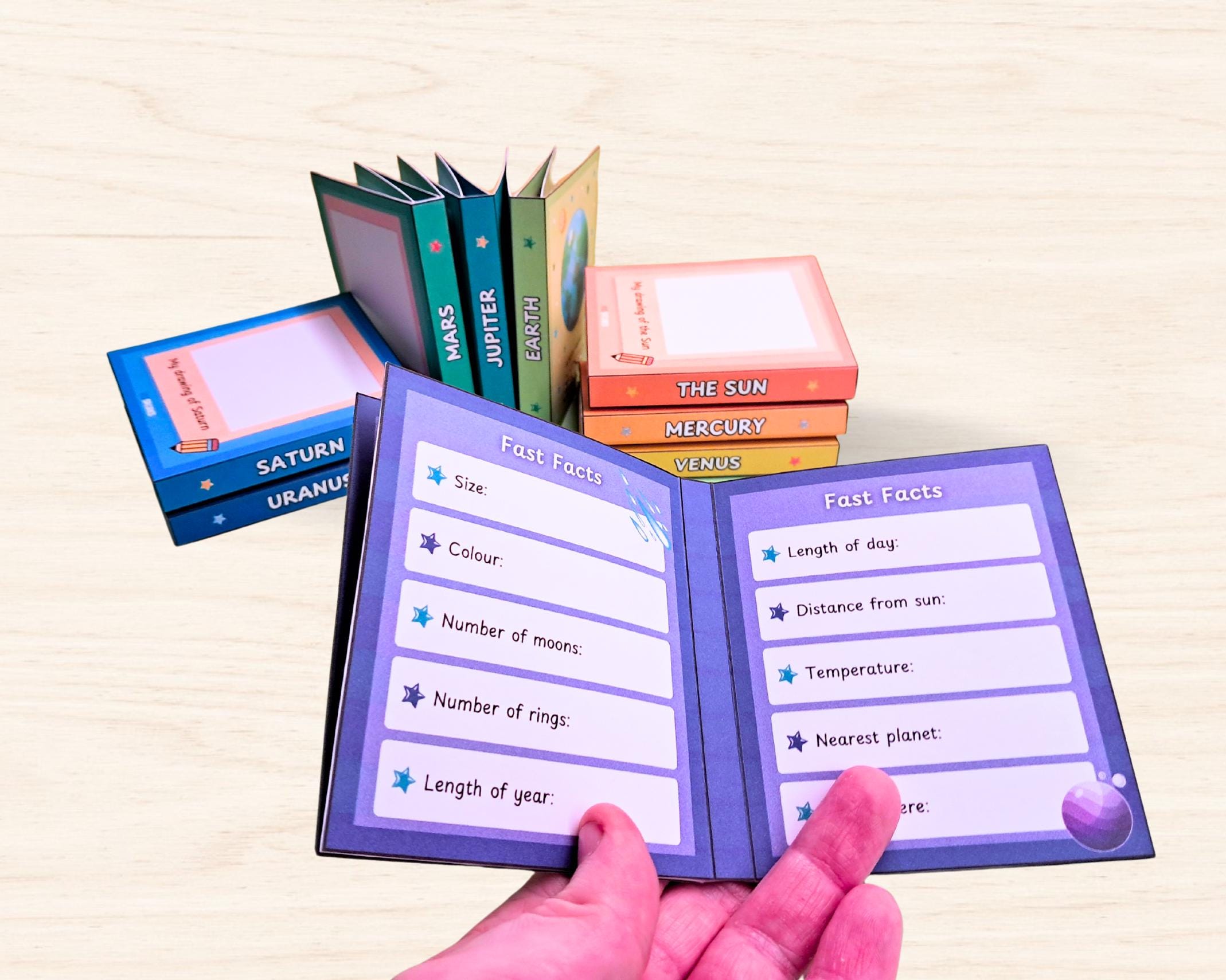 Earth Space Mini Books, Printable Science Craft Activity (digital ...