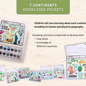 Continents and Oceans Learning BUNDLE, Infographics Foldable World Map ...