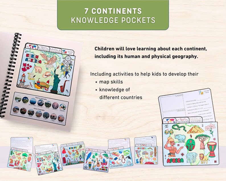 Continents and Oceans Learning BUNDLE, Infographics Foldable World Map ...