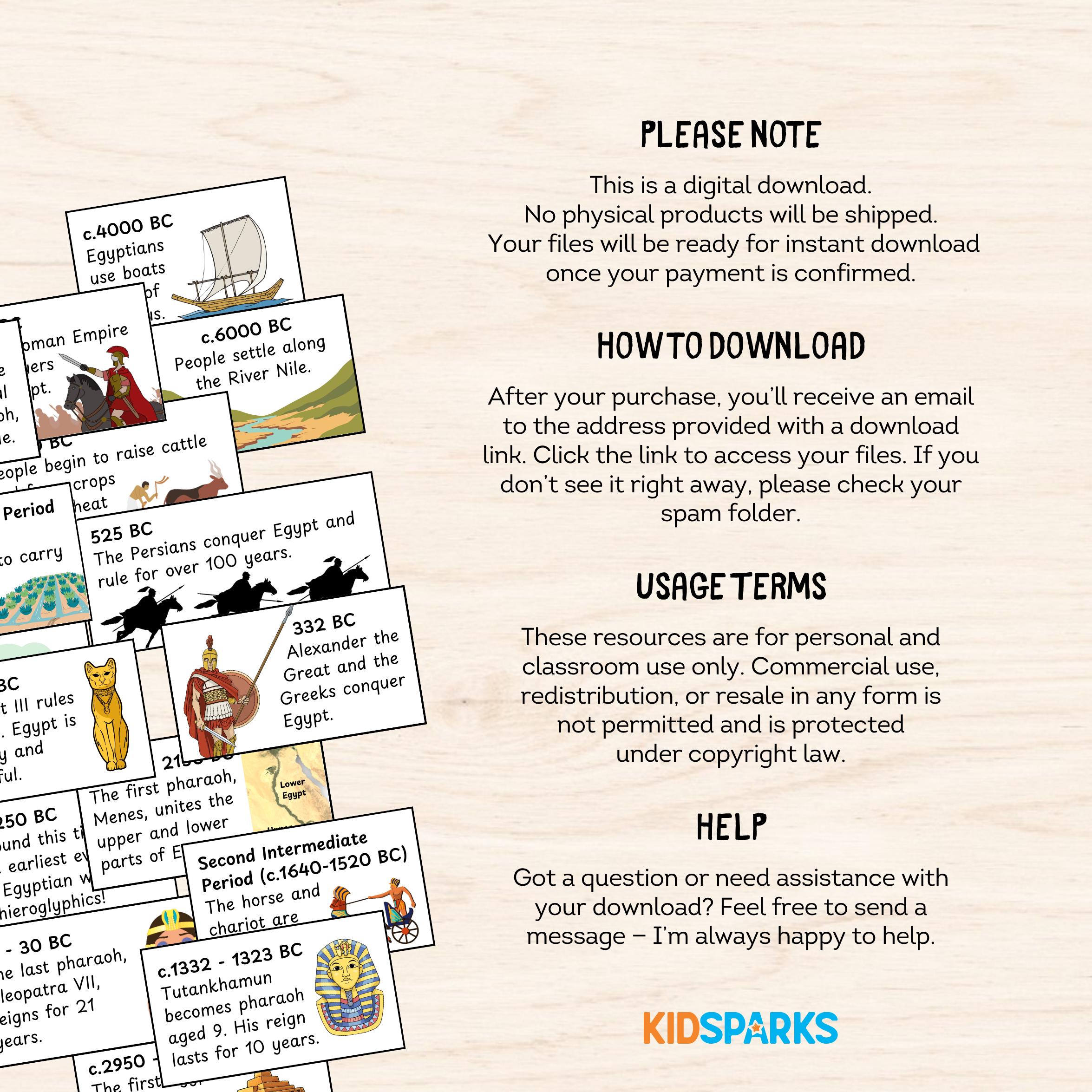 Printable Ancient Egypt Foldable Timeline, Educate Kids About Ancient ...