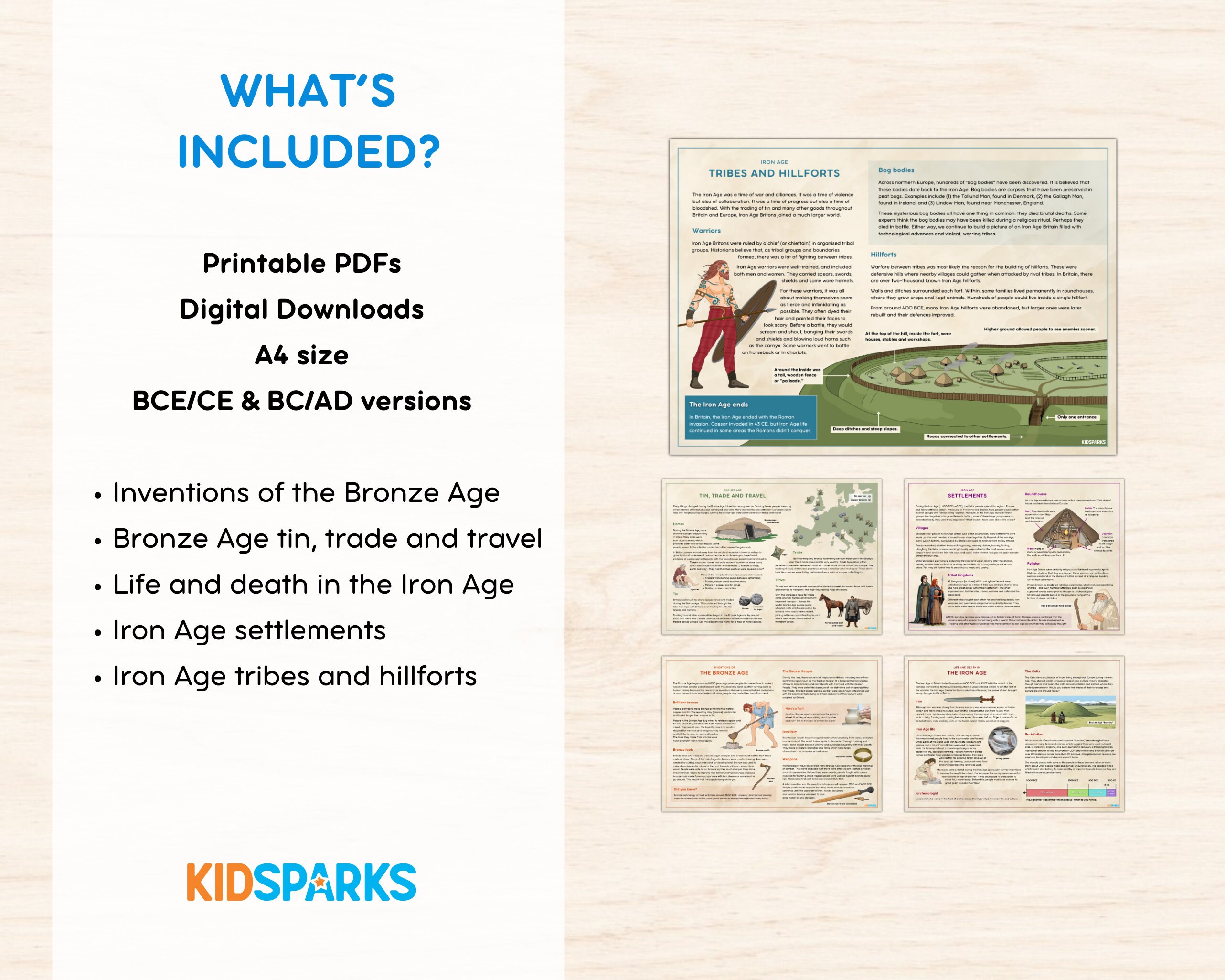 Printable Bronze Age and Iron Age Fact Files | Prehistoric Human ...