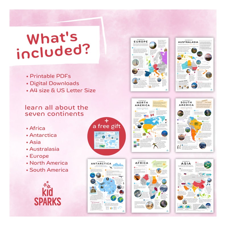 7 Continents Infographics | Geography Fact Files Learning Primary ...