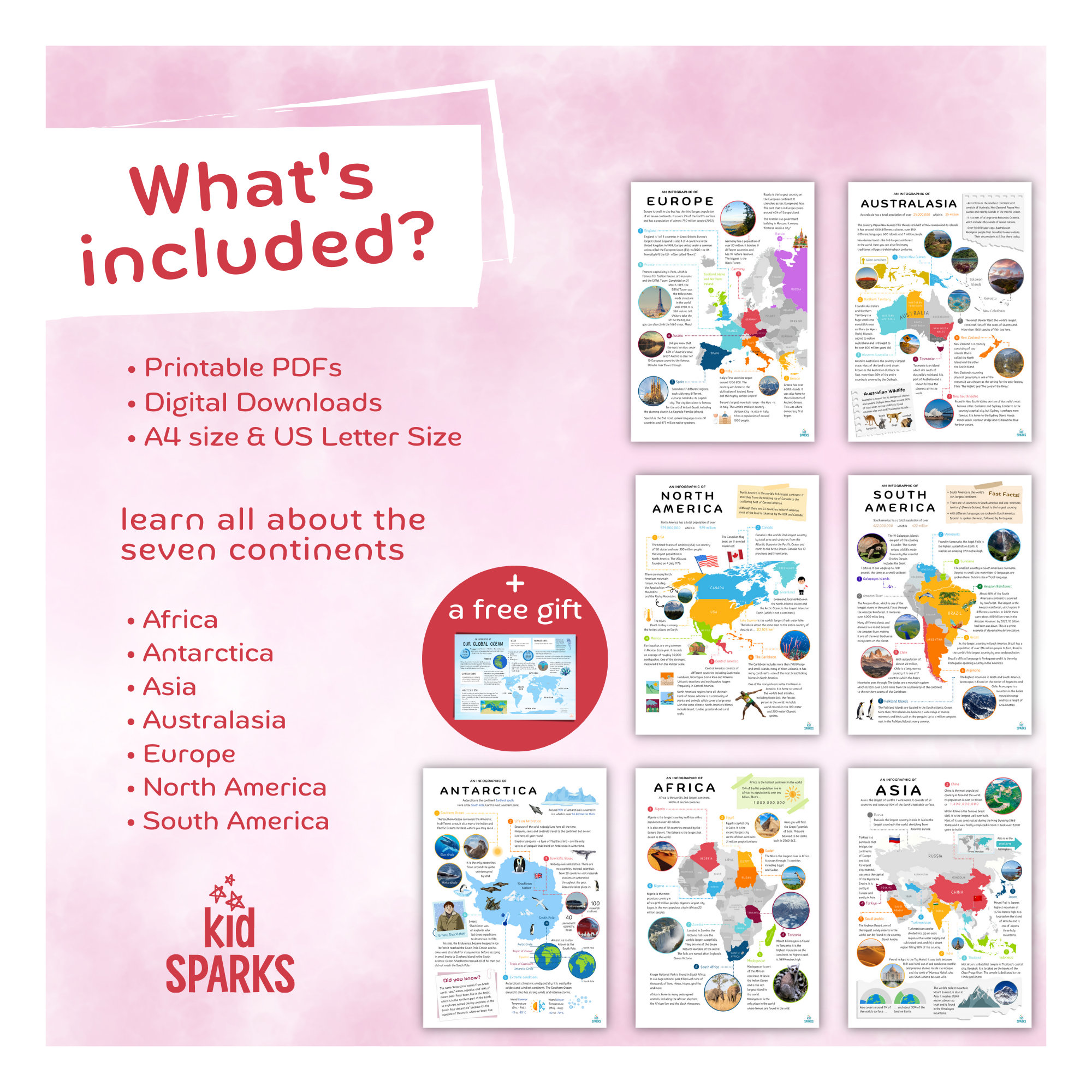 7 Continents Infographics | Geography Fact Files Learning Primary ...