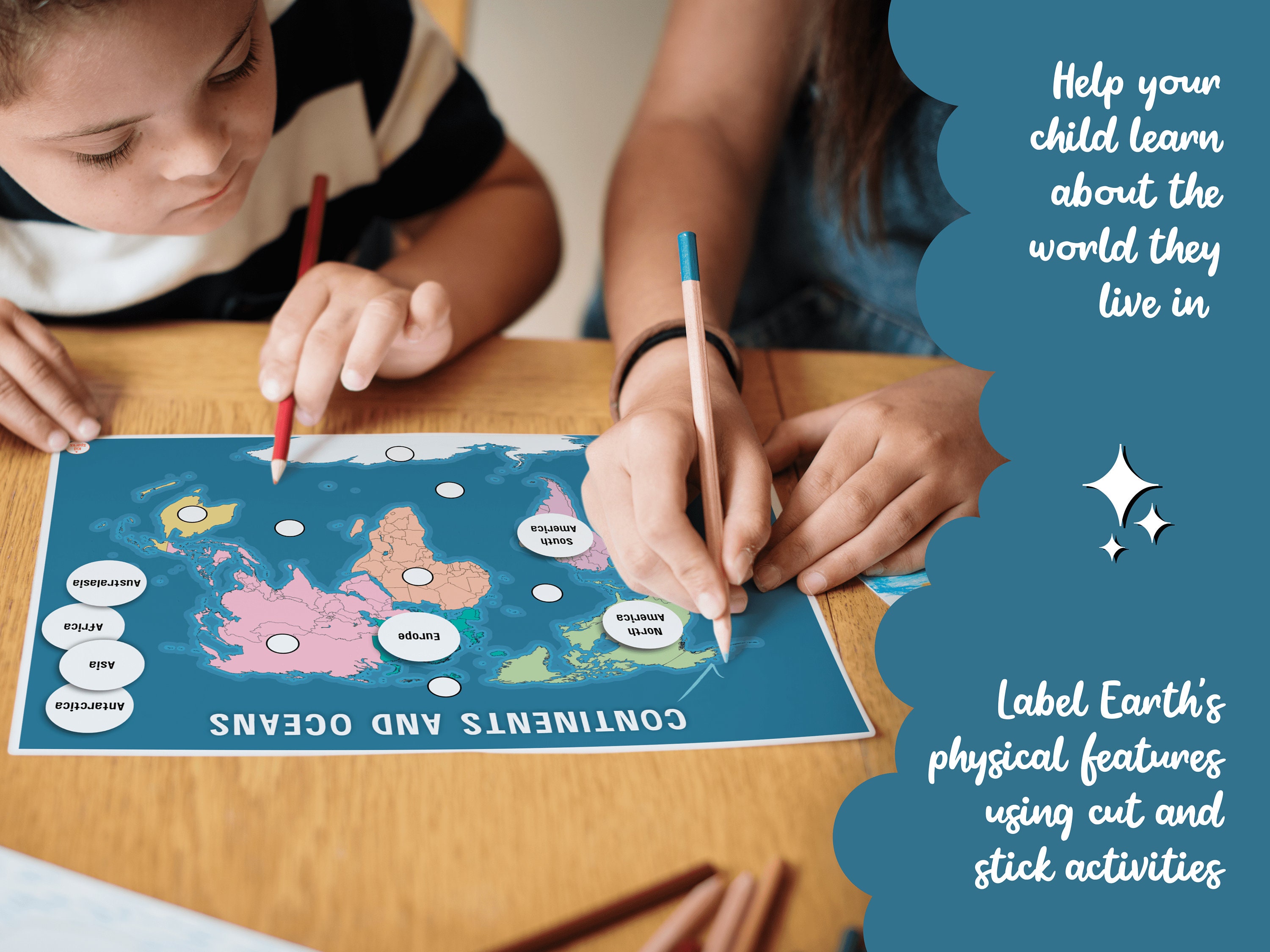 World Maps Activity Pack | Cut Paste Label Geography Learning Education ...