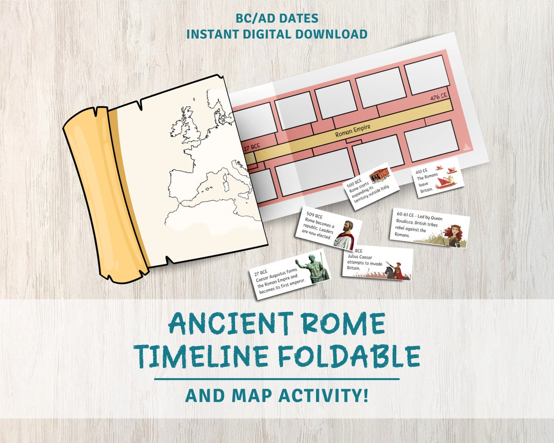 Ancient Rome Timeline Foldable BC AD Educate About Roman - Etsy
