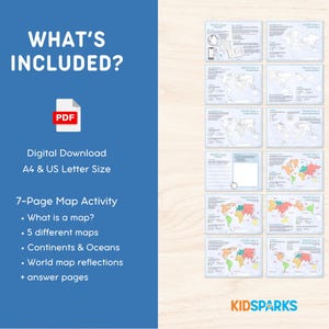 World Maps Printable Colouring Activity, Kids Geography, Map Learning ...